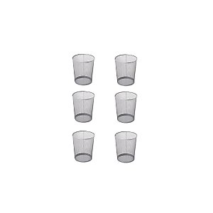 Rubbermaid Commercial Concept Collection Trash Can, 5-Gallon, Silver, Open Top Garbage Bin/Wastebasket Home/Bedroom/Office/Bathroom, Pack of 6