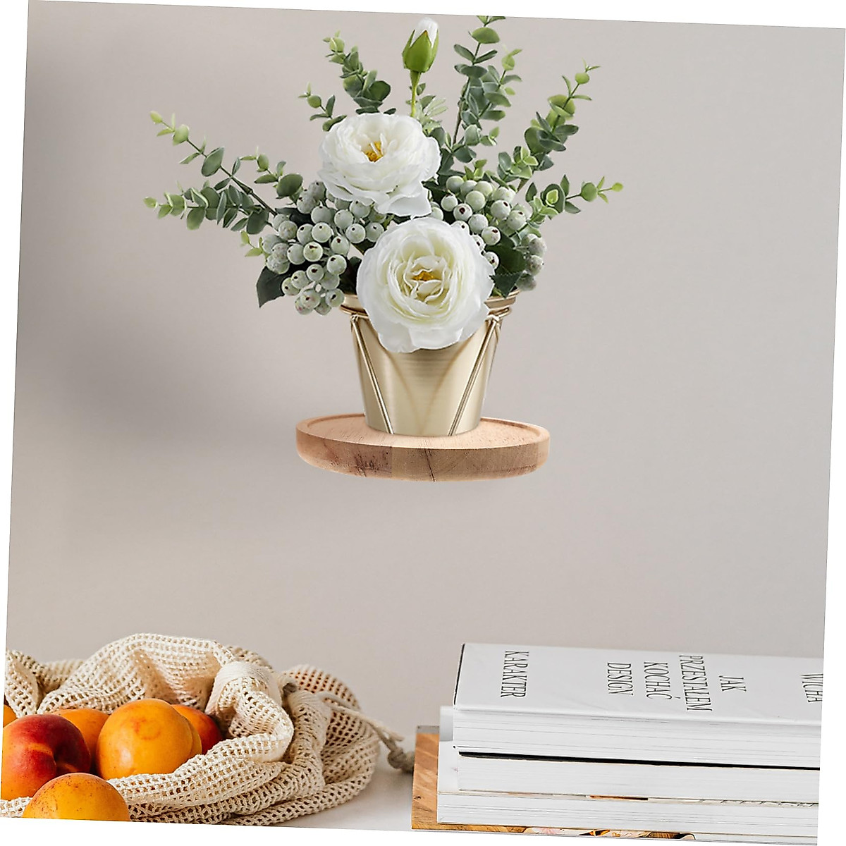 HOMSFOU 2pcs Wall Mount Bookshelf Wood Decor Wall Hooks Decorative Wall Mounted Bookshelves Wood Trim Wood Bookshelf Round Bookshelf Wall Decor Holder Wall Shelf Wooden Rack Television 15c