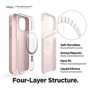 elago Magnetic Silicone Case Compatible with MagSafe iPhone 12 and Compatible with iPhone 12 Pro 6.1 Inch - Built-in Magnets, Compatible with All MagSafe Accessories (Lovely Pink)