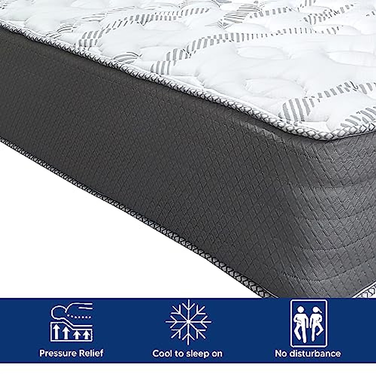 Greaton 14-Inch Firm Double sided Tight top Innerspring Mattress And 8" Metal Box Spring/Foundation Set,Queen