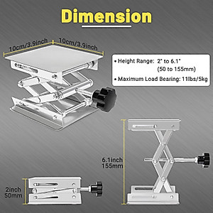 4 Pack Laser Engraver Lift Stand, 4" x 4" Stainless Steel Stand Platform with Adjustable Height for Laser Engraver, Ortur Laser Master 2, Ortur Laser Master 3 Laser Engraving Cutting Machine