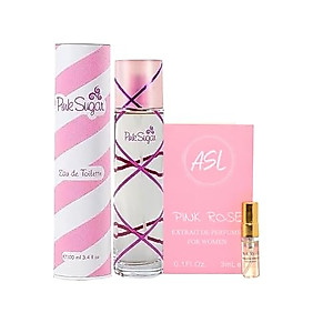 ASL - Pink sugar Perfume - Pink sugar perfume for women - Eau de Toilette 3.4 oz 100% Original with Travel size Pink rose 0.1 oz Perfume for Women.
