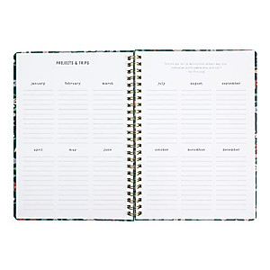 Letts Spring Valley Weekly/Monthly Planner, 12 Months, January to December, 2024, Wiro Binding, A5 Size, 8.25" x 5.875", Multilingual, Green (C082376-24)