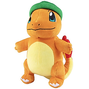Pokémon 8" Charmander Plush with Winter Hat Accessory - Officially Licensed - Generation 1 Starter - Stuffed Animal Toy Figure - Gift Kids, Boys, Girls - 2+