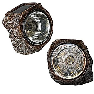 SunKite Solar Powered Rock Light, 2 Pack 10 LED Waterproof Garden Stone Lights Outdoor Landscaping Spotlights, Yard Patio Pathway Driveway Landscape Rock