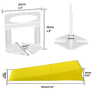 Tile Leveling System with Tile Plier - 300-Piece Tile Spacers Clips and 100-Piece Reusable Wedges - Tile Tools Set for Stone Installation (1/8 Inch Tile Spacers)