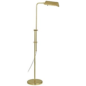 Regency Hill Tony Traditional Adjustable Pharmacy Floor Lamp Standing with USB Charging Port 54" Tall Brass Gold Metal Rotating Head Decor for Living Room Reading House Bedroom Home Office