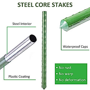 GROWNEER 3 Packs Tomato Cages, Up to 51 Inches Plant Cages Assembled Tomato Garden Cages Stakes Vegetable Support Trellis, with 9Pcs Clips and 328 Feet Twist Tie, for Vertical Climbing Plants