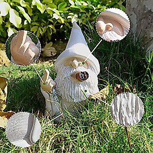 Funny Naughty Gnomes ,Christmas Decorations,Middle Finger Smoking Wizard Gnome Paint Your Own 6.29 in Garden Lawn Gnome Yard Gnomes Figurine for Garden Decorations