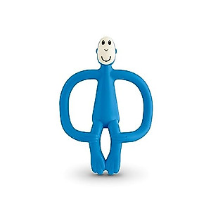 Matchstick Monkey Original Teething Toy for Baby 3 Months+, BPA-Free Food Grade Silicone, Easy to Hold & Naturally Fits in Mouth, Stimulates and Massages Sore Gums, Blue