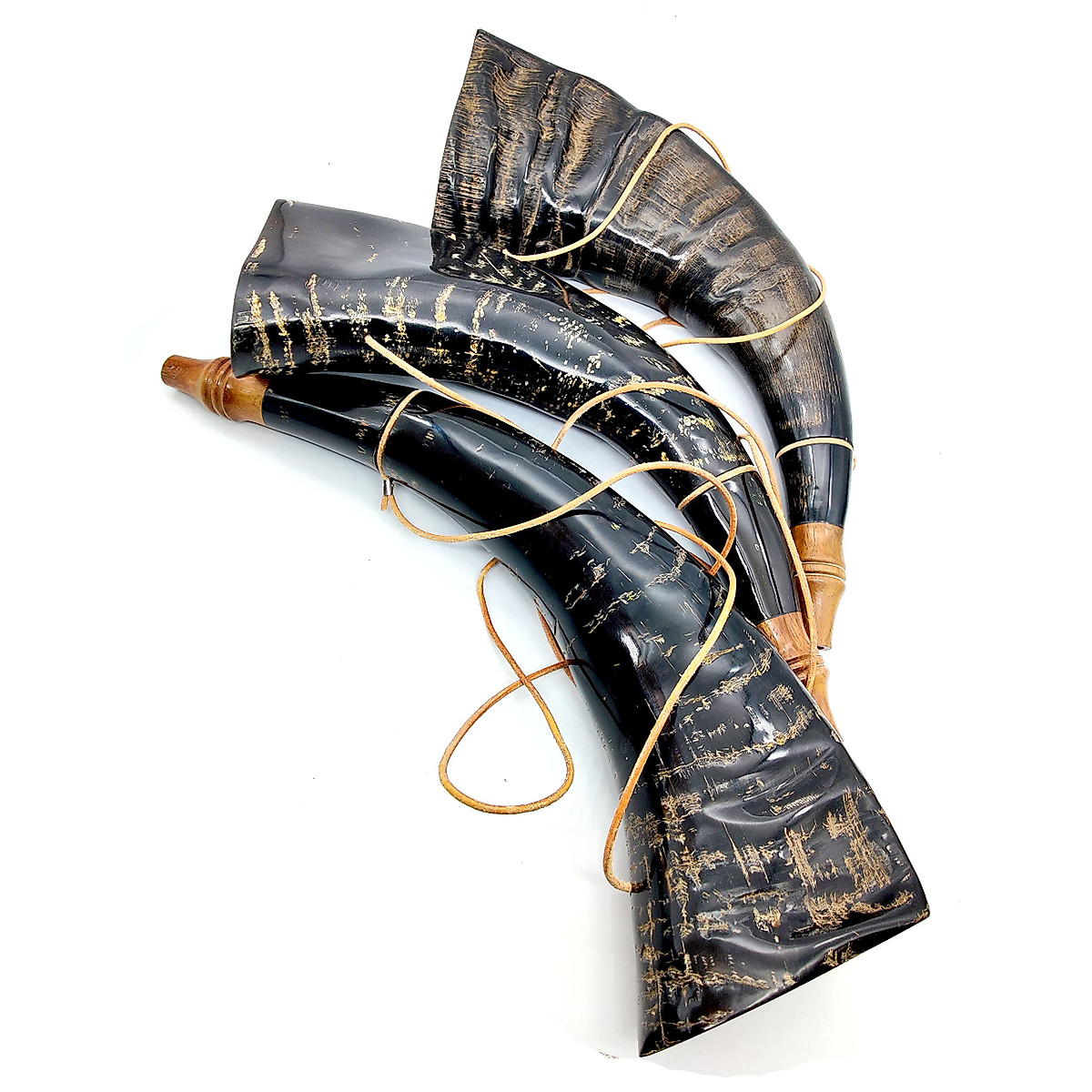 Viking War Horn Genuine buffalo-Horn Battle Trumpet - Premium Hand made Horn Viking Norse Cattle Ancient Horn Bugle Hunting Tool BATTLE HORN BLOWING HORN VIKING BUGLE HORN 16"