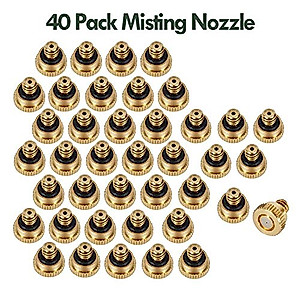 KUWAN 40pcs Brass Misting Nozzles for Cooling System 0.012" (0.3 mm) 10/24 UNC Garden (40 PCS)