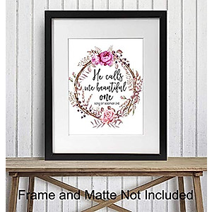 Inspirational Positive Quotes Christian Bible Verse Wall Decor - Religious Gift for Women, Girls, Teens - Blessed Scripture Wall Art for Bedroom, Living Room, Bathroom - 8x10 Motivational Poster