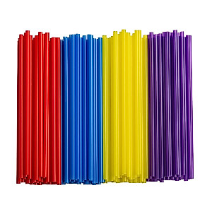 Disposable Plastic Drinking Straws - 7.75" High… (Assorted Colors, 250 Count)