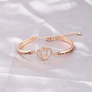 WUSUANED New Dauhter In Law Bracelet Marriage Made You Family Love Made You My Daughter Wedding Bracelet Daughter In Law Gift (New daughter in law bracelet rose gold)