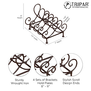 TRIPAR Baldwin 4 Place Plate Holder Kitchen Organizers and Storage