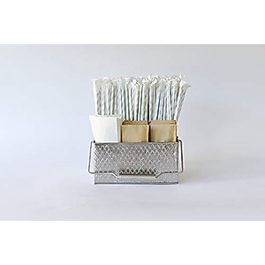 TableCraft 10040 S/S Lattice 4-Compartment Flatware Caddy