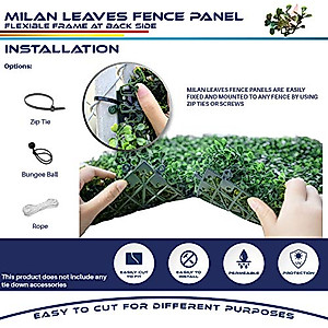 Windscreen4less Artificial Faux Ivy Leaf Decorative Fence Screen 20'' x 20" Boxwood/Milan Leaves Fence Patio Panel,New Milan Leave 1 Piece