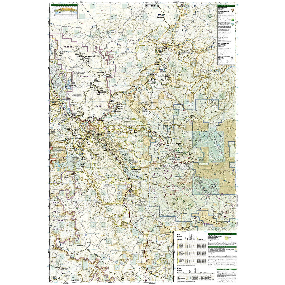 Moab Greater Region Map (National Geographic Trails Illustrated Map, 505)