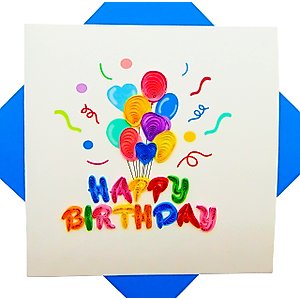 Happy Birthday Balloons, Quilling Card 3D,Unique Dedicated Handmade, Design Greeting Card for Birthday, Valentine's Day, Mothers Day, Spring, Fathers Day, Graduation, Wedding, All Occasion,6"x6"