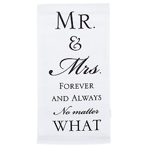 Mr. Mrs. Forever and Always 18 x 22 All Cotton Flour Bag Style Kitchen Tea Towel