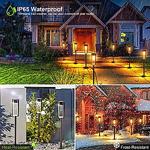 LETMY Solar Pathway Lights Outdoor, New Upgraded 6 Pack Solar Outdoor Lights, IP65 Waterproof Auto On/Off Solar Garden Lights Solar Powered Landscape Path Lights for Yard Lawn Patio Walkway Driveway