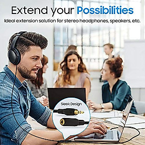 Cmple - 3.5mm 1/8" Stereo Audio Aux Headphone Cable Extension Cord Male to Female 50 Feet