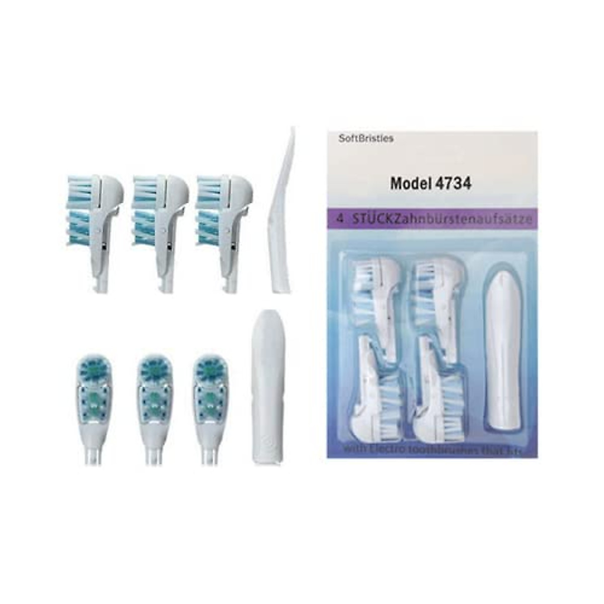 20Pcs Electric Toothbrush Dual Clean Replacements Attachments Sensitive Brush Heads Refill Rotating Sets Fit for Oral-B 4732 3733 4734