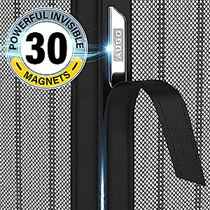 AUGO Magnetic Screen Door - Self Sealing, Heavy Duty, Hands Free Mesh Partition Keeps Bugs Out - Pet and Kid Friendly - Patent Pending Keep Open Feature - 38 Inch x 83 Inch