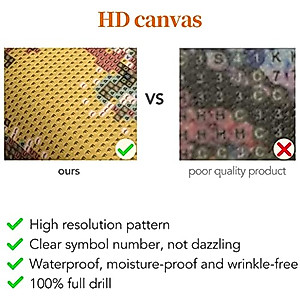 Diamond Painting Full Drill Round Rhinestone, Diamond Art for Adults and Kids Beginners, DIY 5D Diamond Painting Kits for Home Wall Decor (12X16 in)