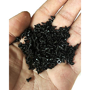 Small Screw, BLUELEC Antique Style Finish Wood Screws for Fastening Plank, Plastic Materials or Resin Plywood, 45° Flat Head, Phillips Drive, 100pcs, (2.5×6mm, 0.1×0.23inch, Black)