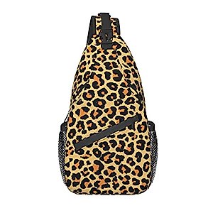 Mounno Leopard Print Sling Bag Leisure Oblique Cross Chest Bag For Men Women,Durable Adjustable Gym Bag Cycling Traveling Hiking Daypack