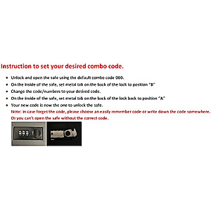 AmeriGun Club Full Size Handgun Safe Vault Security Pistol Case Box with Combination Lock