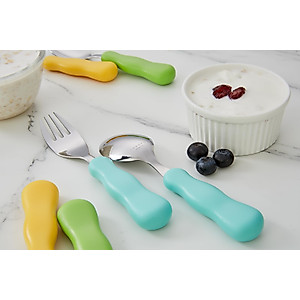 ANNOVA Kids Silverware 6 Pieces Set Children's Flatware - Stainless Steel Cutlery - 3 x Safe Forks, 3 x Dinner Spoons - Toddler Utensils Without Knives for Lunch Box BPA Free (Mix)