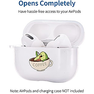 Idocolors Cartoon AirPods Case Compatible with AirPods Pro/3 for Girls Boys,Cute Creative Cases,Clear Smooth TPU Silicone Shockproof Dustproof Cover, Avocado Pattern Case with Keychain
