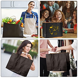 Moretoes 90pcs Black Gift Bags, 16x6x12 Inch Paper Gift Bags Black Kraft Paper Bags with Handles, Shopping Bags in Bulk for Boutiques, Grocery, Mechandise, Party, Gifts & Merchandise