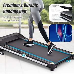 Goplus 800W Folding Treadmill Electric Motorized Power Fitness Running Machine with LED Display and Mobile Phone Holder Perfect for Home Use