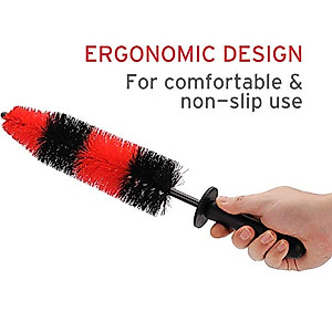 Fitosy Wheel Rim Brush, Soft Bristle Long Master Car Wheel Brush Rim Tire Detailing Brush Car Washing Brush for Wheels Rims Exhaust Tips Vehicle Engine Motorcycles,No Scratches (Wheel)