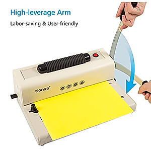 TIANSE Binding Machine, Spiral Coil Binder Machine, Electric Coil Inserter, 15 Sheets Punch Capacity, Suit for Letter Size / A4 / A5 Book Maker, with 100pcs 5/16'' Plastic Coil Binding Spines & Plier