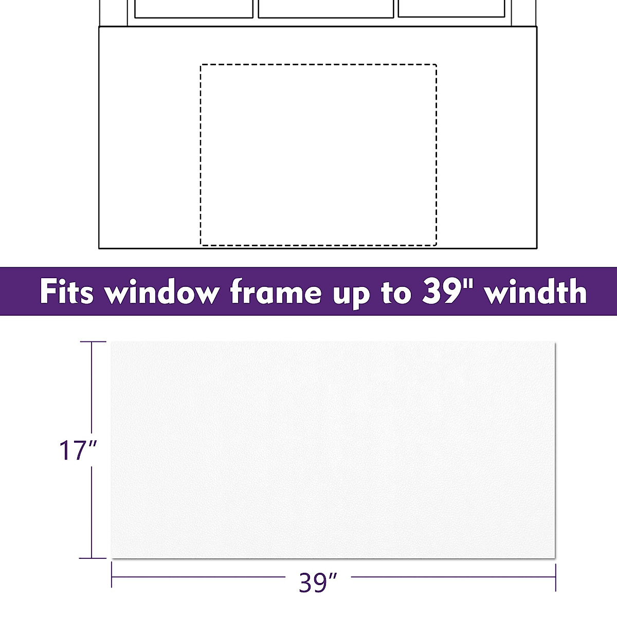 Mxclimate Full Surround Window AC Insulation Foam Side Panels for Air Conditioner Units, 39'' Width Indoor Window Seal Kit Cover, Winter and Summer