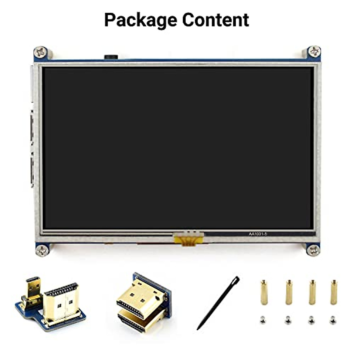 Waveshare 5inch Resistive Touch Screen LCD, 800×480, HDMI, Low Power Consumption, Compatible with Raspberry Pi 4B / 3B+ / 3A+ / 3B / 2B / 1B+ / 1A+