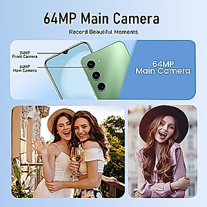 ExAchat C23 4G/5G Smartphone Unlocked, 6GB+256GB Android13 Phone Octa Core, 6.6" FHD+ Display 64 MP Camera 5800mAh Dual SIM Cell Phones GPS/Fingerprint Unlock/Face ID