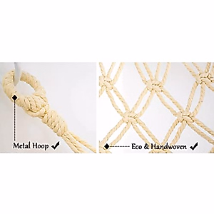 IYOG Stuffed Animal Net or Hammock (41inx41inx52in) - Corner Net for Stuffed Animals for Wall - Stuffed Animal Storage - Toy Hammock -Stuffed Animal Hammock (Cream) Hardware Included