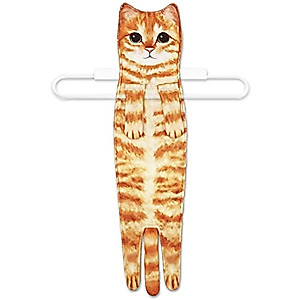 Hawgiman Hand Towels for Bathroom Kitchen,Cute Cat Quick-Dry Hanging Hand Towels Decorative for Bathroom Face Towels,Funny Gifts for Cat Lovers (Orange)