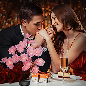 COLORLIFE Birthday Mother's Day Valentine's Day for Mom Women Daughter Wife Girlfriend Sister Pink Flower Rose Tree lamp Cute Room Decor for Bedroom Livingroom