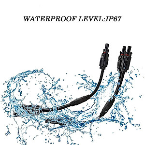 iSunergy Solar Connector Y Branch Connector 2 to 1 Parallel Adapter Cable Wire Plug Tool Kit for Solar Panel (M/FF + F/MM)