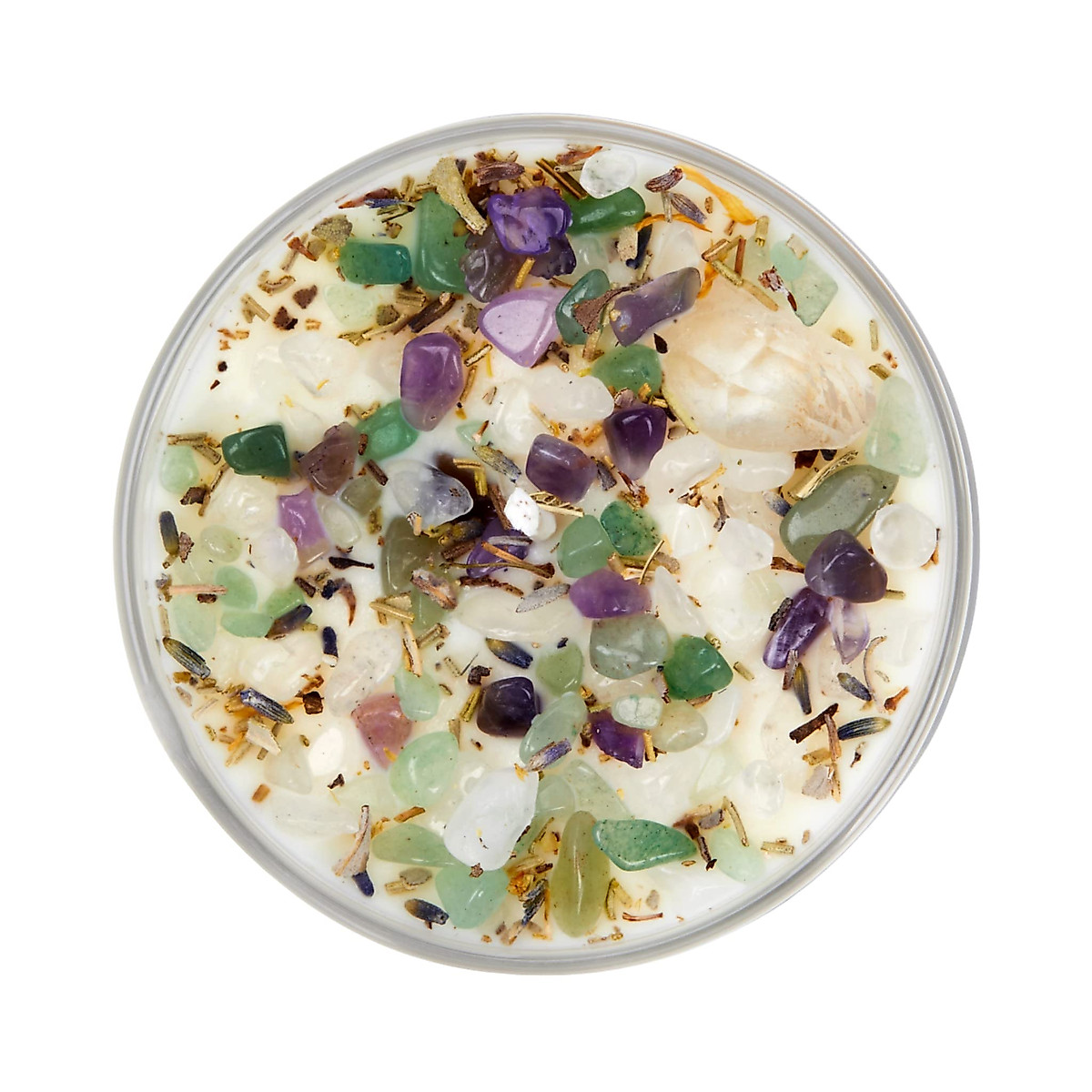 Healing Energy Candle by New Moon Beginnings - Negative Energy Cleansing - Soy Aromatherapy Candle - Handmade Candle with Crystals & Herbs - Energy Healing Candle - 8oz Tin