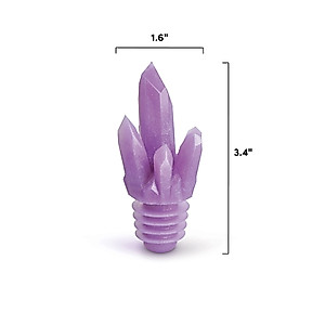 Genuine Fred LIQUID CRYSTAL, Crystal Bottle Stopper, Purple, 3 inches