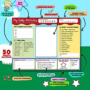 Goody Farm Daily Notepad Planner Checklist Pad - Child Habit Manner Chore Skill Kid To Do