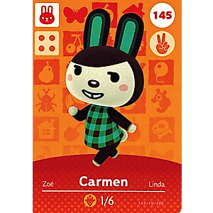 Nintendo Animal Crossing Happy Home Designer Amiibo Card Carmen 145/200 USA Version
